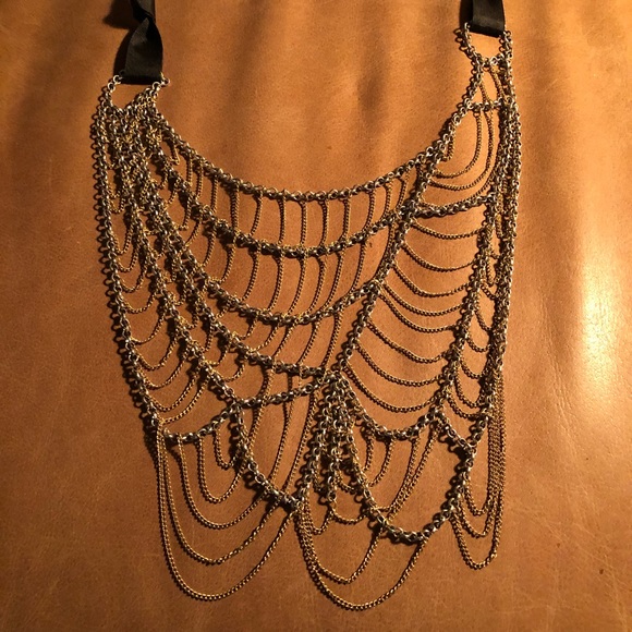 Jewelry | Statement Giant Chain Web Crochet Necklace | Poshmark
